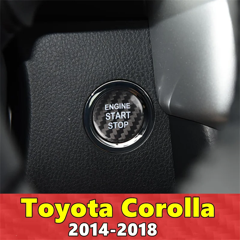 For-Toyota-Corolla-Car-Engine-Start-Stop-Button-Cover-Real-Carbon-Fiber ...