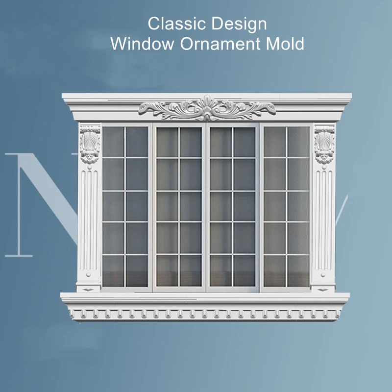 15cm/5.91in ABS Multi Pattern Cast in Place Square Column Window Frame ...