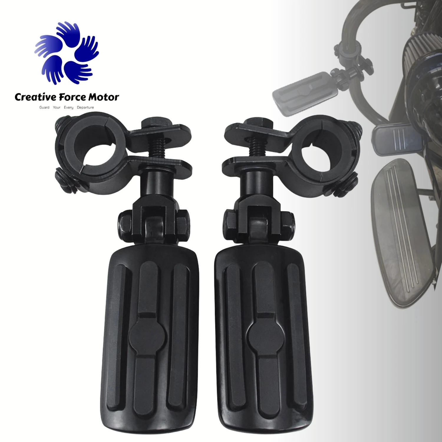 Motorcycle-Footrest-1-1-4-Bar-Mount-Highway-Clamp-Foot-Pegs-For-Harley ...