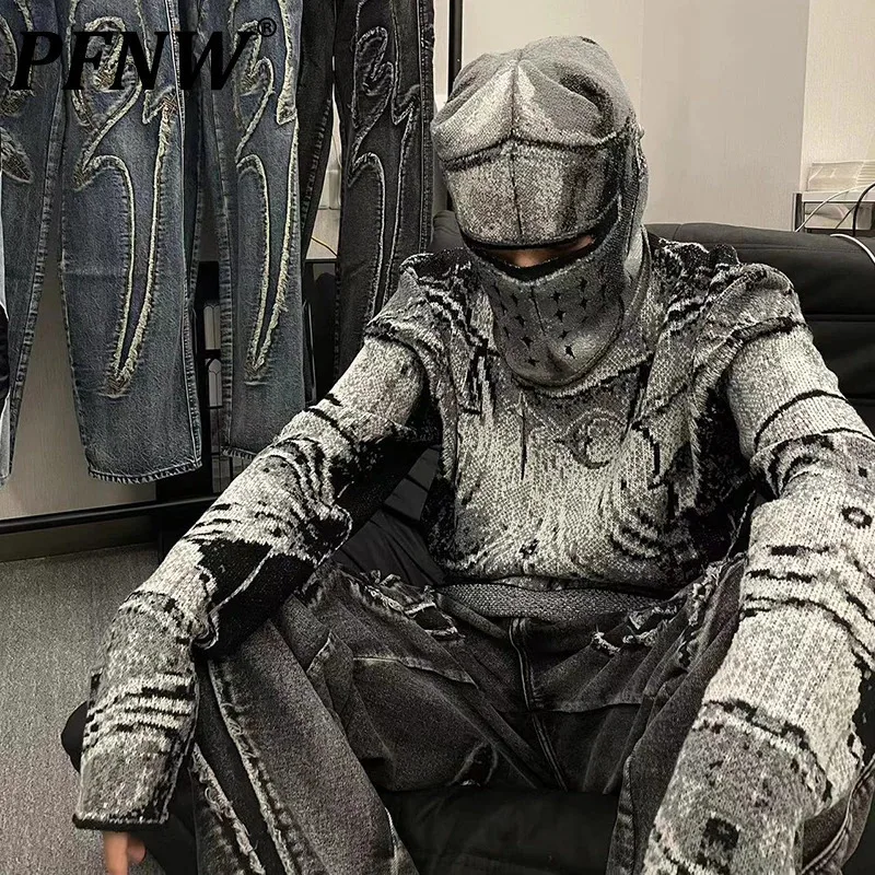 PFNW-Jacquard-Men-s-Armor-Knitted-Sweaters-Niche-Design-Knight-Headwear ...