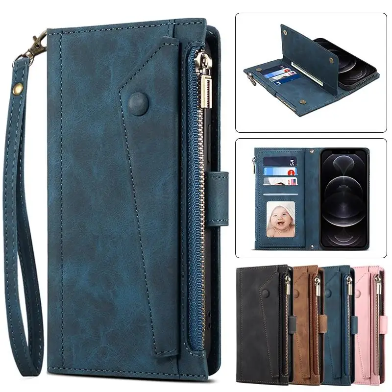Funda-de-cuero-con-cremallera-para-Samsung-Galaxy-S24-Ultra-S-23-S22 ...
