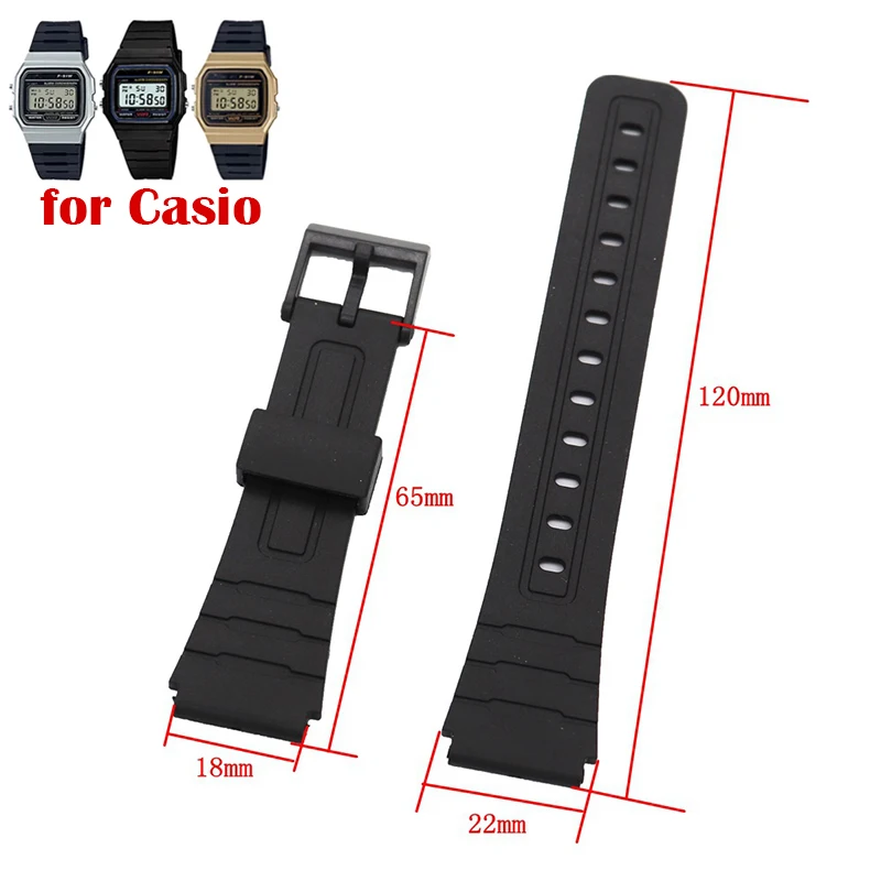 Bracelet-For-CASIO-Silicone-Watch-Strap-12-14-16-18-20-22mm-for-W800H ...