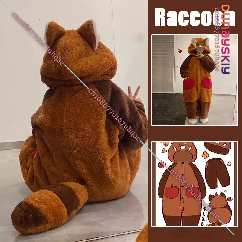 Adults-Child-Cartoon-Raccoon-Cosplay-Costume-Winter-Robes-Onesies ...