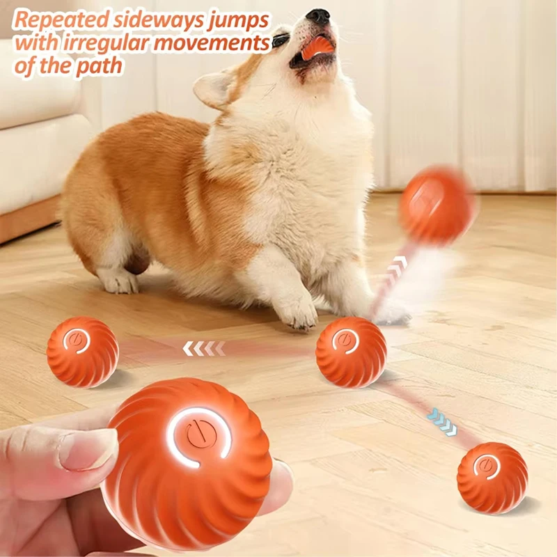 Automatic Moving Dog Toy Ball Smart USB Jumping Rotating Interactive ...