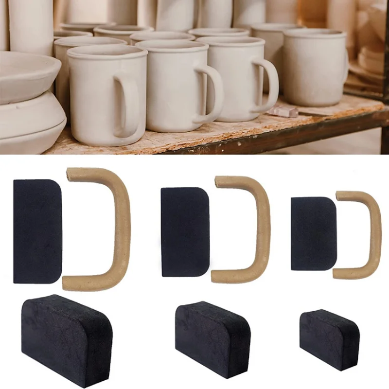 12Pcs Black Cup Handle Molds Convenient Lightweight Compact Pottery ...