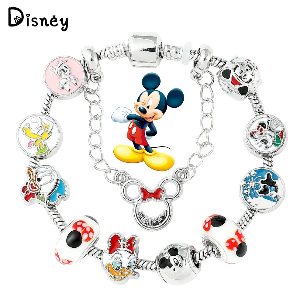 Disney Mickey Minnie Beads Pendant Bracelet Donald Duck Daisy Duck DIY ...