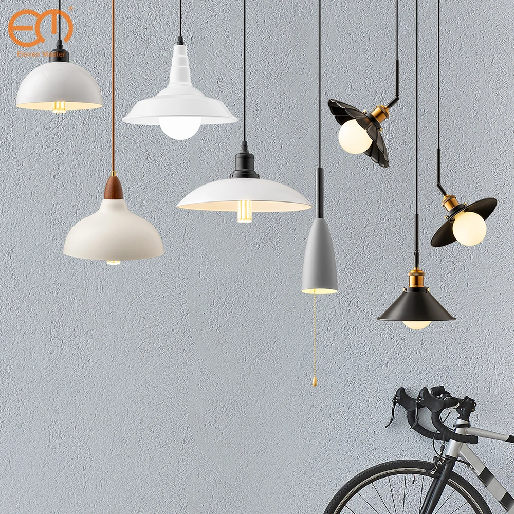 Nordic-Minimalist-Pendant-Lights-Loft-Lamp-Wood-Iron-Lampshade-bedroom ...