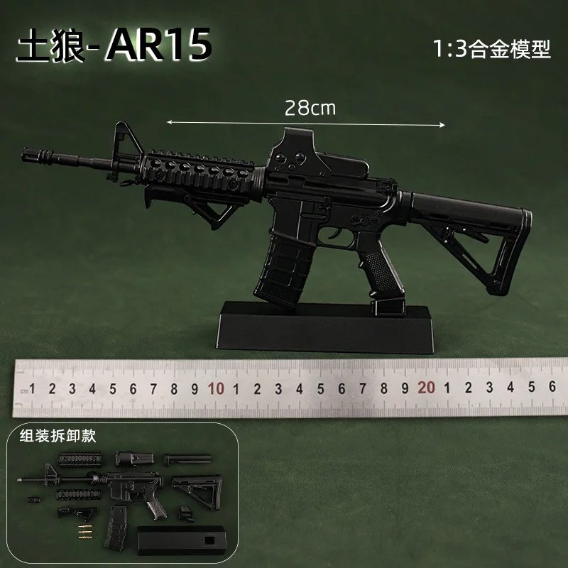 Alloy-1-3-Scale-Miniature-AR15-Rifle-Sniper-Model-Gun-Toy-Assemble ...