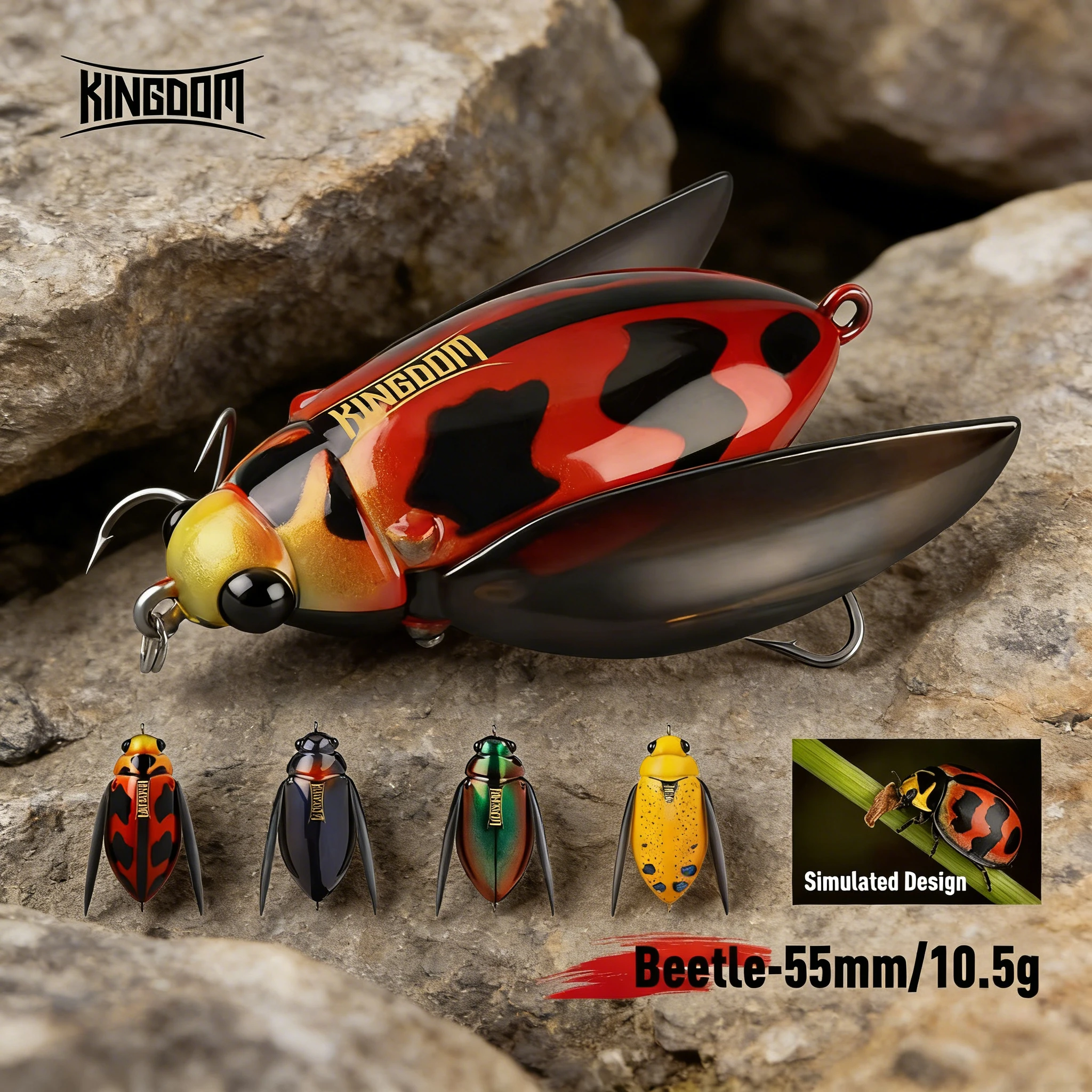 Kingdom GloamWing Beetle Topwater Fishing Lure 55mm 10.5g High-Noise ...
