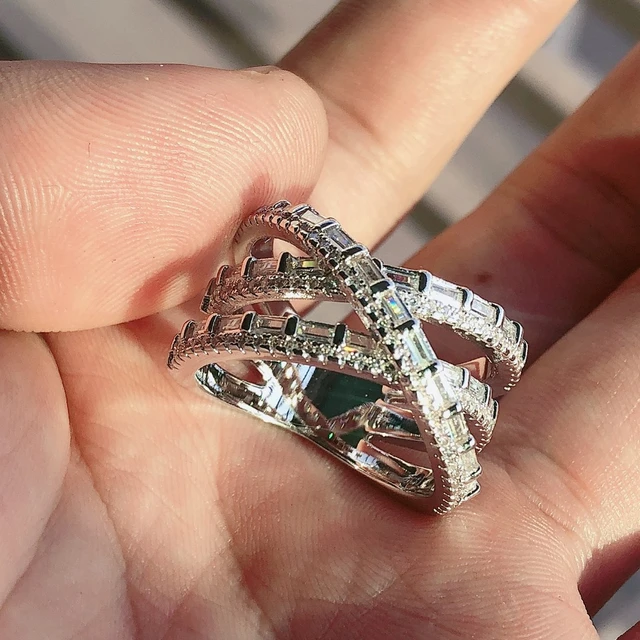 Square Pave Diamond Women Rings