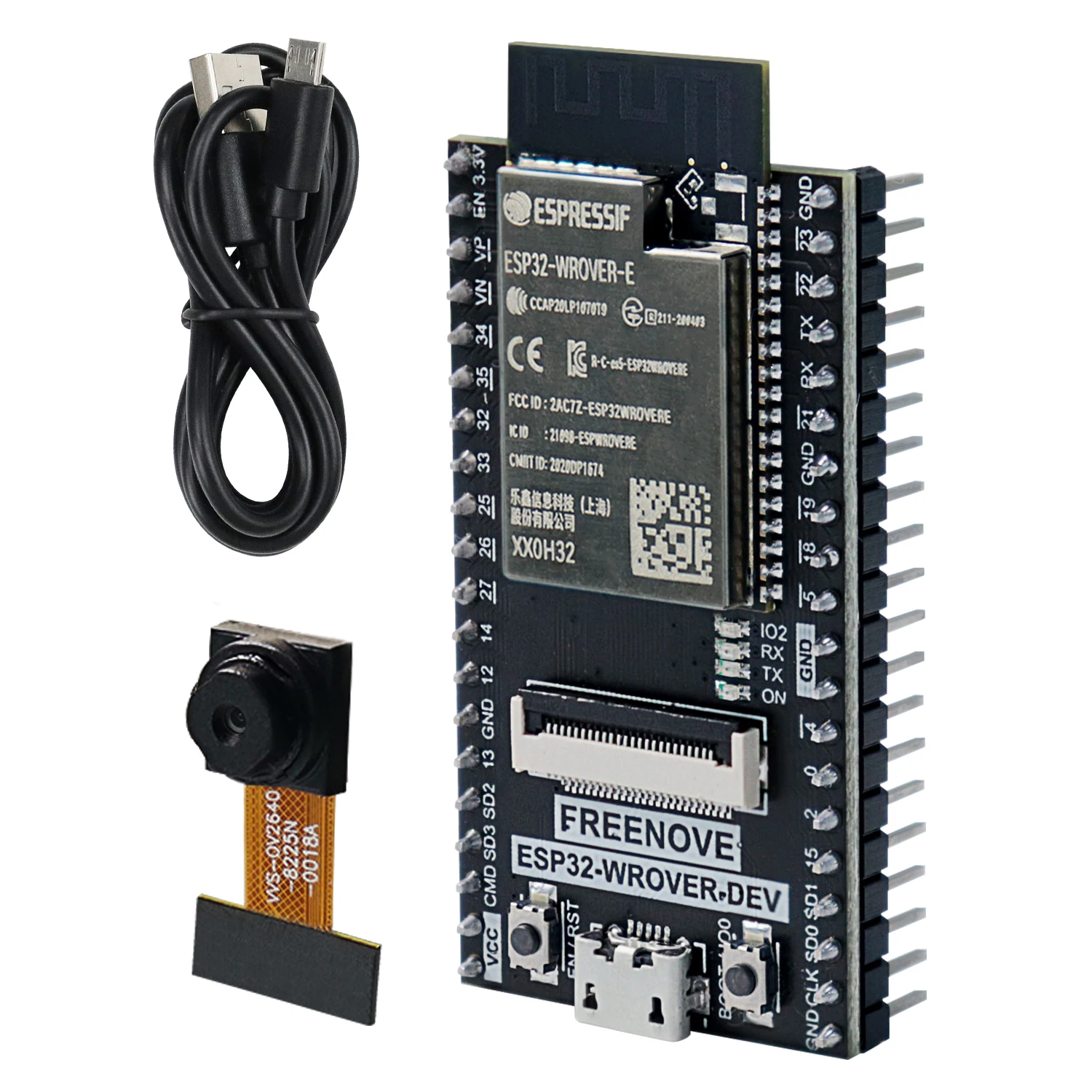 Freenove Esp32 Wrover Cam Board Câmera A Bordo Sem Fio Python C