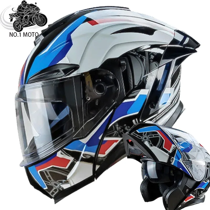 Flip-Up-Motorcycle-Helmet-Dual-Lens-Full-face-Helmet-Racing-Off-Road ...