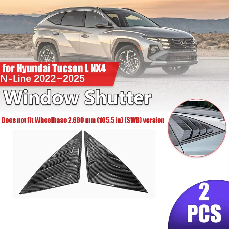 2pcs Car Shutter for Hyundai Tucson L NX4 N-Line 2022~2025 Rear Side ...