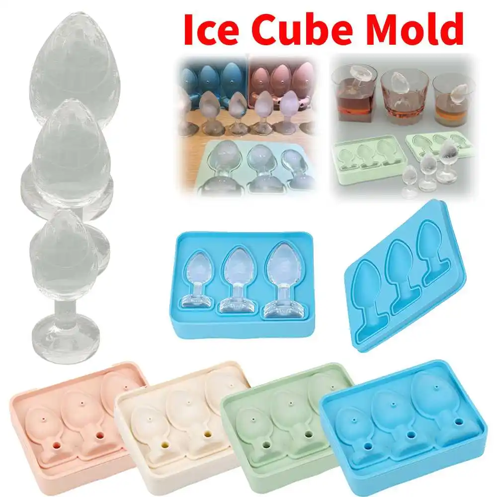 Silicone Prank Butt Plug Shaped Mold Reusable Ice Cube Molds Fun Shape ...