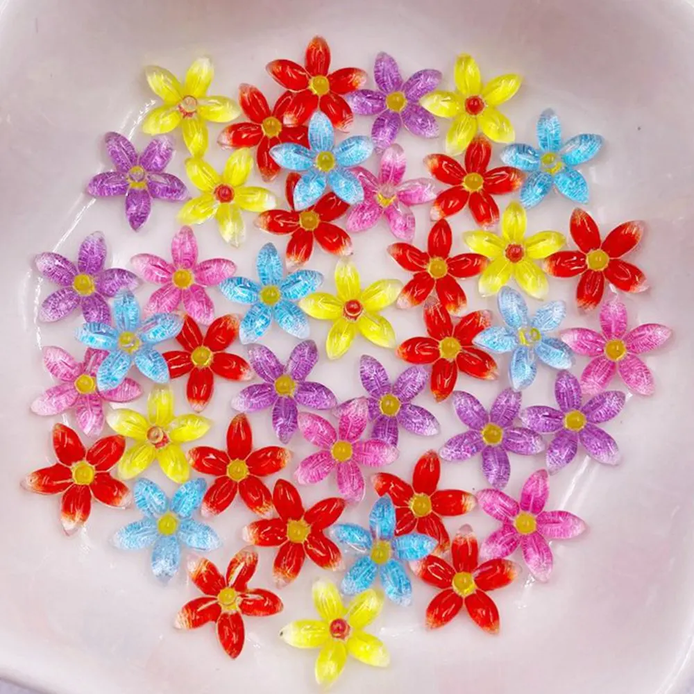 50pcs Glitter Resin Colorful Mini Candy Flower Art Nail Flatback ...