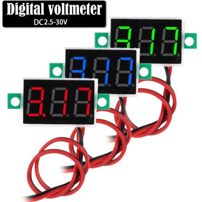 2-Wires-Mini-DC-2-5-30V-Voltmeter-LED-Panel-3-Digital-Display-Voltage ...