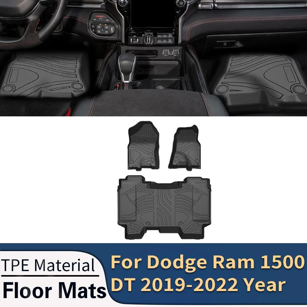 For-Dodge-Ram-1500-DT-2019-2022-Car-Floor-Mats-All-Weather-TPE-Foot ...