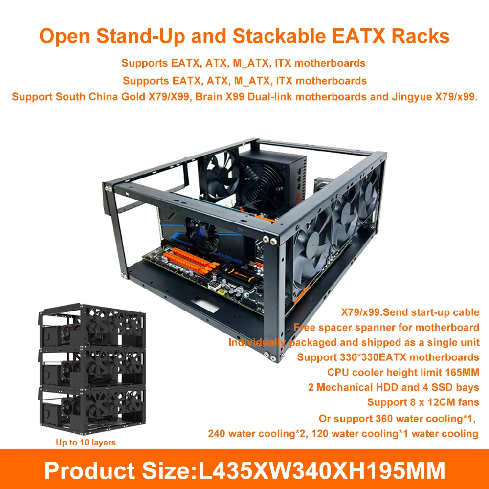 Computer-Motherboard-Case-Rack-Stackable-Open-Chassis-Rack-PC ...