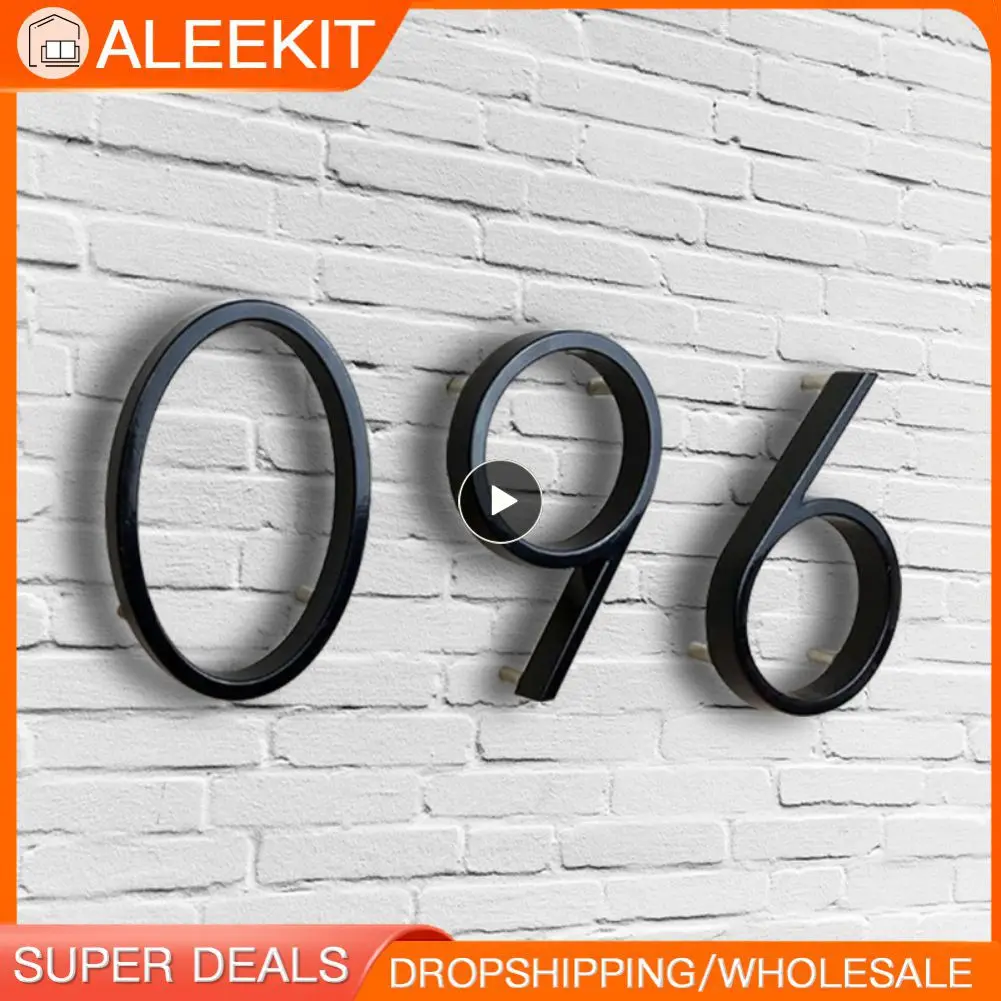Floating House Number Letters Modern Black Numeral Door Plaque Tag Sign ...