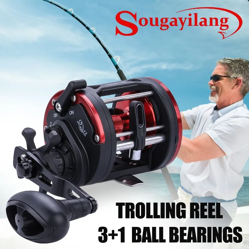 Sougayilang-Trolling-Fishing-Reels-Aluminum-Alloy-Spool-Saltwater-Drum ...
