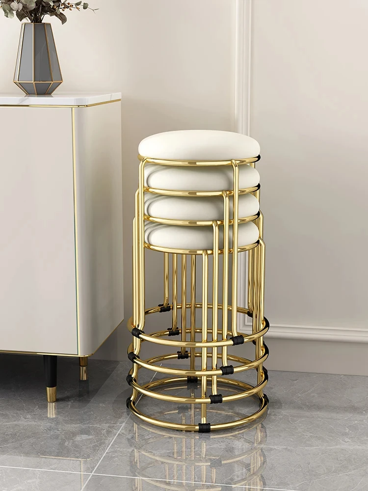 Household-Round-Stool-Chair-Stackable-Dining-Table-Stool-Modern ...