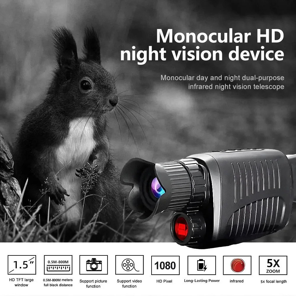 Monocular-Night-Vision-Device-1080P-HD-Infrared-5X-Digital-Zoom-Hunting ...