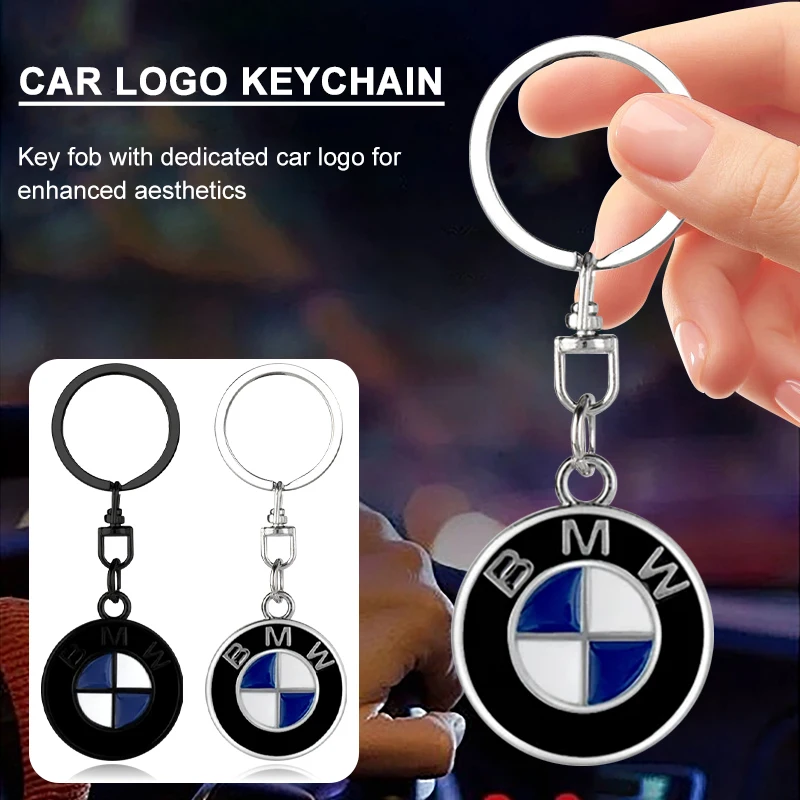 Car-3D-Metal-Keychain-Leather-Keyrings-Key-Holder-Accessories-For-BMW ...