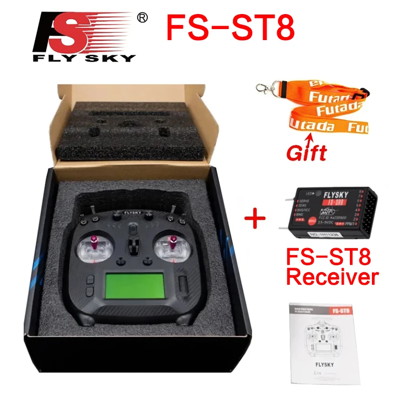 FLYSKY FS ST8 2.4G 10CH ANT RGB Assistant 3.0 Radio Transmitter with FS SR8 Receiver for RC ...