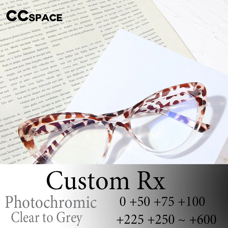 P54548-Leopard-Reading-Glasses-Transparent-Cat-Eye-Photochromic-Optical ...