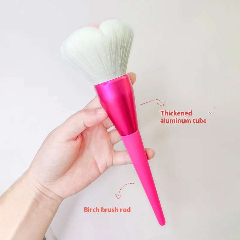 Luxury Powder Brush - Rose Petal Kabuki Brush with Wooden Handle for ...