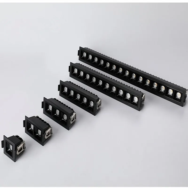 Adjustable LED Down Light Creative Linear Strip Spotlight Black And ...