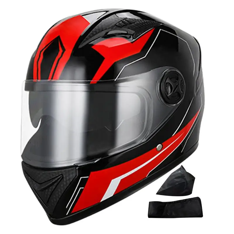 Unisex Motorcycle Helmet Double Lens Cross Section Helmet Safety ...