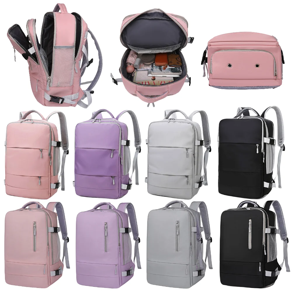 Unisex-Backpack-Multi-Pockets-Extendible-Backpack-with-Shoes-Pocket ...