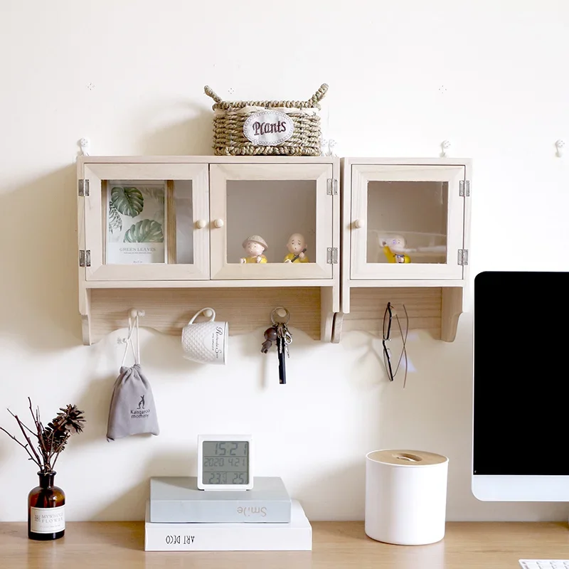 Solid-Wood-Wall-Hanging-Without-Punching-Storage-Rack-Study-Bedroom ...