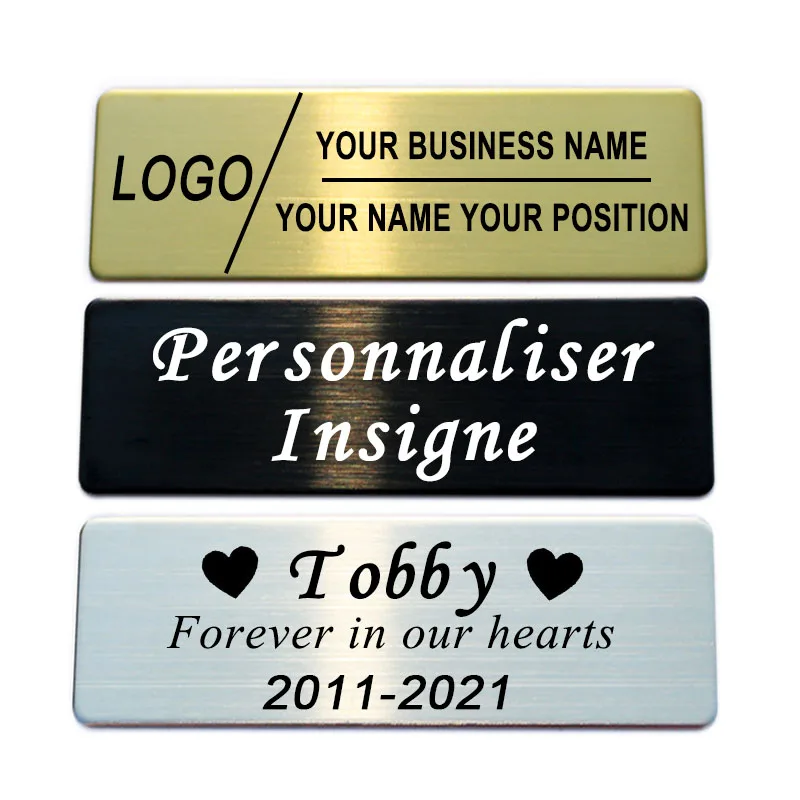 70x25mm-Custom-Engraved-Stainless-Steel-Badge-Photo-Frame-Name-Tag ...