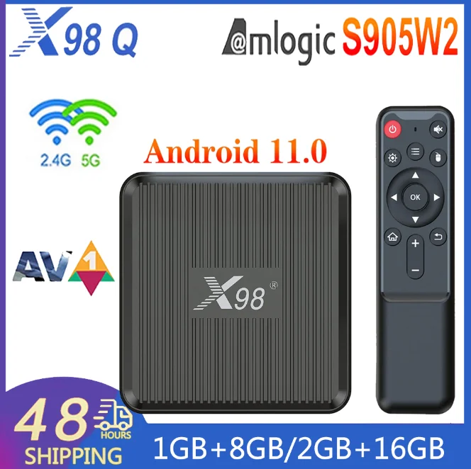X98Q Smart Android TV BOX Android 11 S905W2 Quad Core 2.4G&5G Dual WiFi 4K HDR 100M Ethernet ...