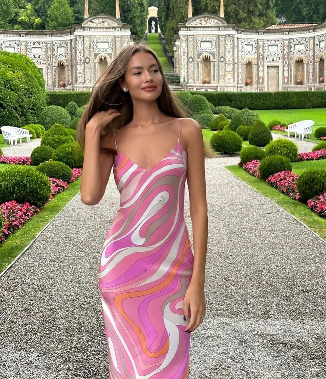 Striped Rainbow Spaghetti Strap Split Dress Women Sleeveless Backless V ...