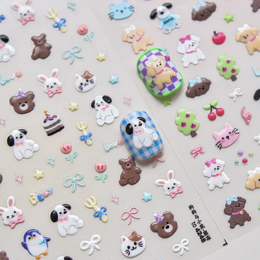 3D-Jelly-Series-Animals-Cat-Dog-Rabbit-Bear-Dessert-High-Quality-Nail ...