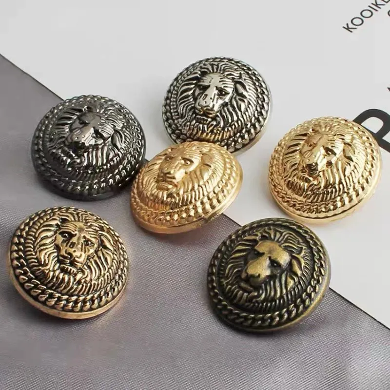 20PCS-Lot-Fashion-Metal-Lion-Head-Button-British-College-Style-Retro ...