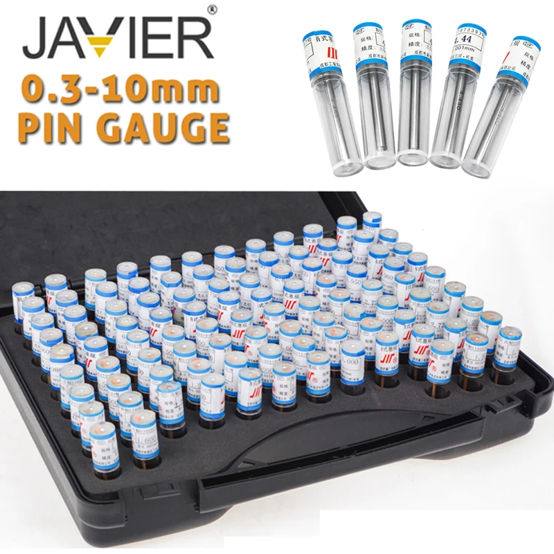JAVIER 0.30 10.00mm Steel Pin Gauge 50mm Pin Measuring Tool Step 0.1mm ...