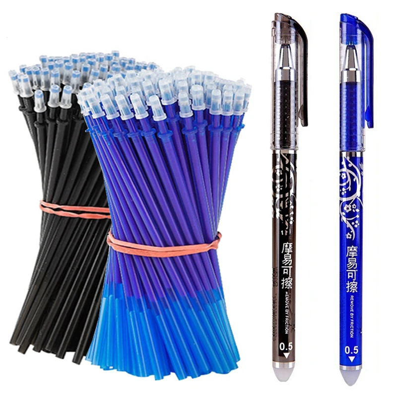 70Pcs-Erasable-Pen-Gel-Pens-0-5mm-Blue-Black-Ink-Pen-Rod-Refill-Set-For ...