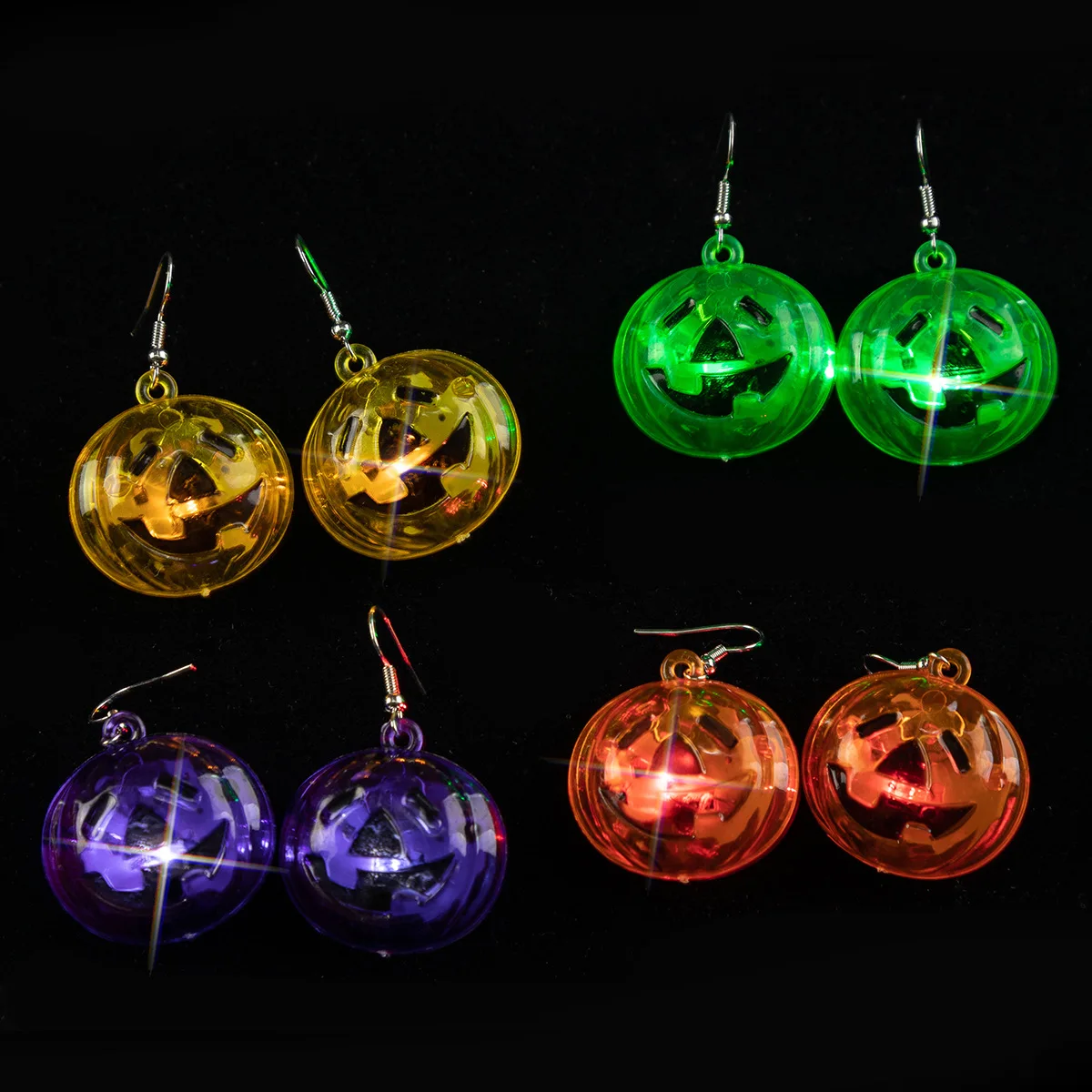 Halloween-LED-Light-Up-Earrings-Pumpkin-Skull-Glowing-Earrings-Ear ...