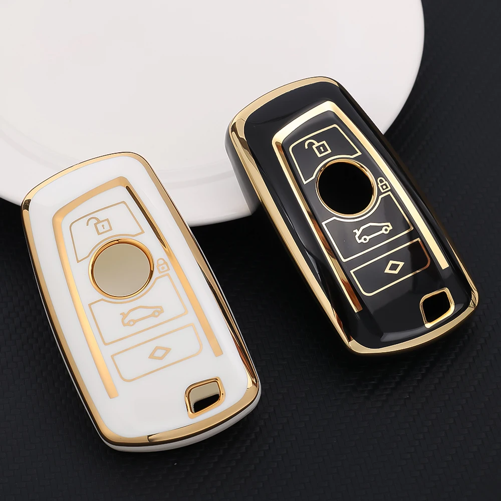TPU-Car-Remote-Key-Case-Gold-Frame-Design-High-Quality-Keys-Shell-4 ...