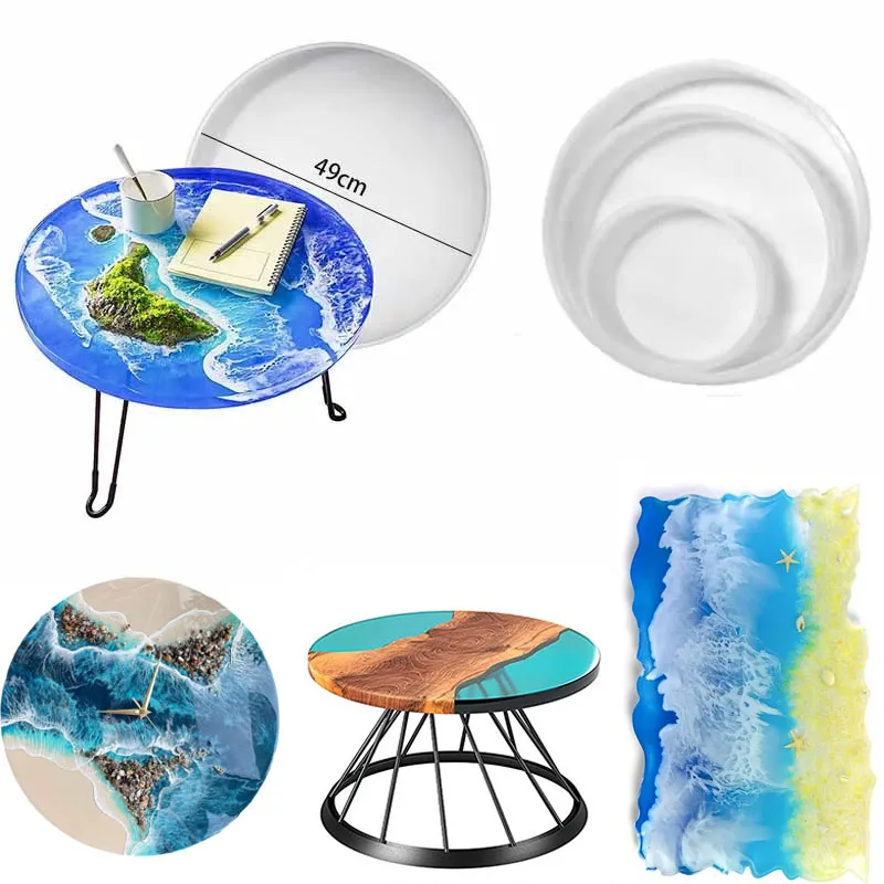 DIY Round Rectangle Table Silicone Mold 60cm Irregular Shaped Making ...