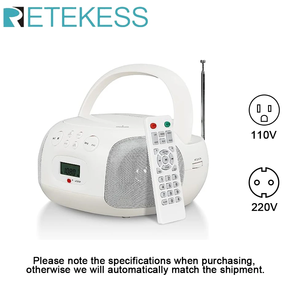 Retekess-TR636-CD-Player-Bluetooth-Boombox-Portable-Radio-AM-FM-Stereo ...