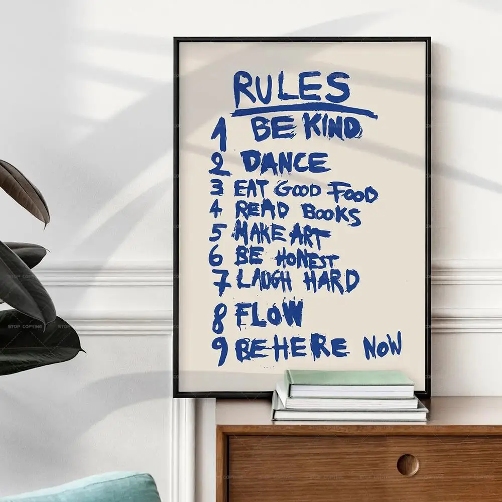 Modern-Retro-Rules-Quote-Trendy-Guest-Check-Gift-Good-Times-Wall-Art ...
