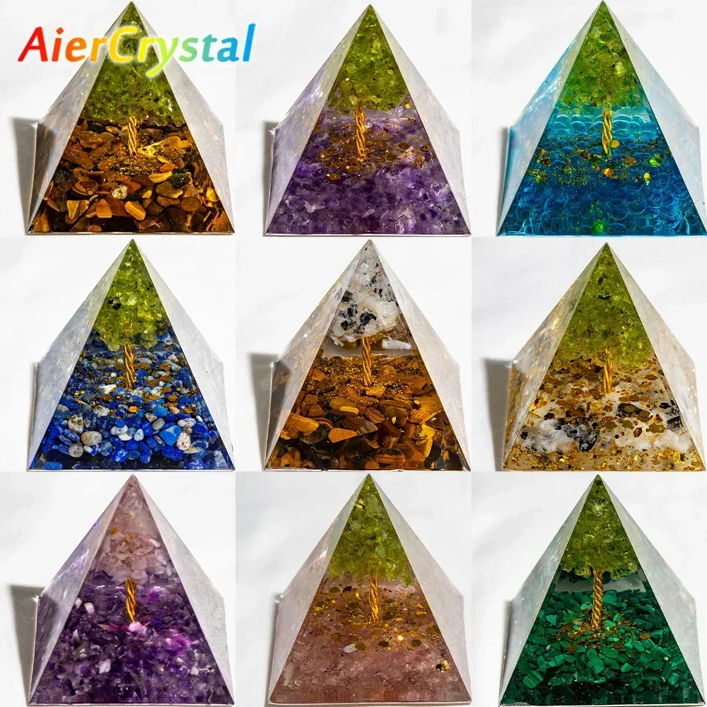 Energy Generator Orgone Pyramid Tree of Life Peridot Healing Natural ...