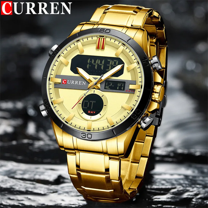 Curren Watches Men Luxury Gold | Curren Gold Wristwatch Mens | Gold ...