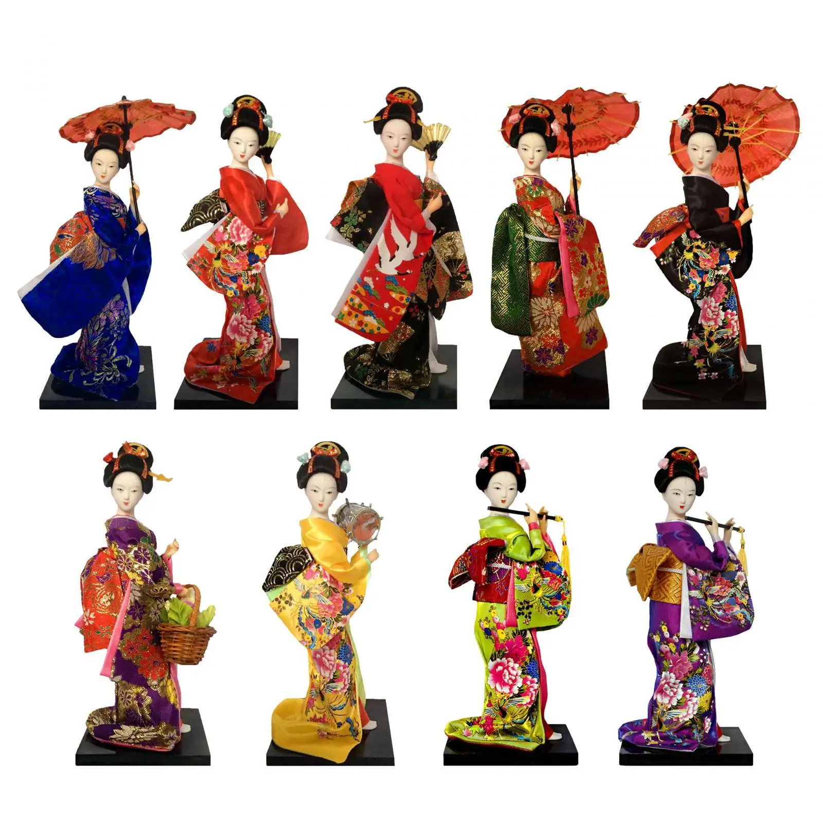Ethnic-Japanese-Geisha-Dolls-Resin-Kimono-Dolls-Miniature-Figurines ...