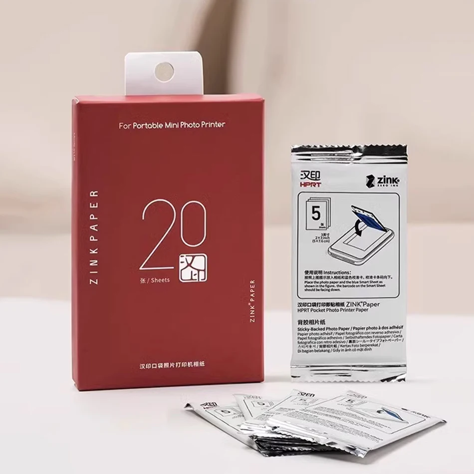 Zink-Sticky-Photo-Paper-for-HPRT-MT53-Mini-Color-Printer-Adhesive-Easy ...